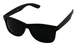 shadyveu super dark round sunglasses uv400 casual blacked out 80's retro shades (soft black frame, dark black)