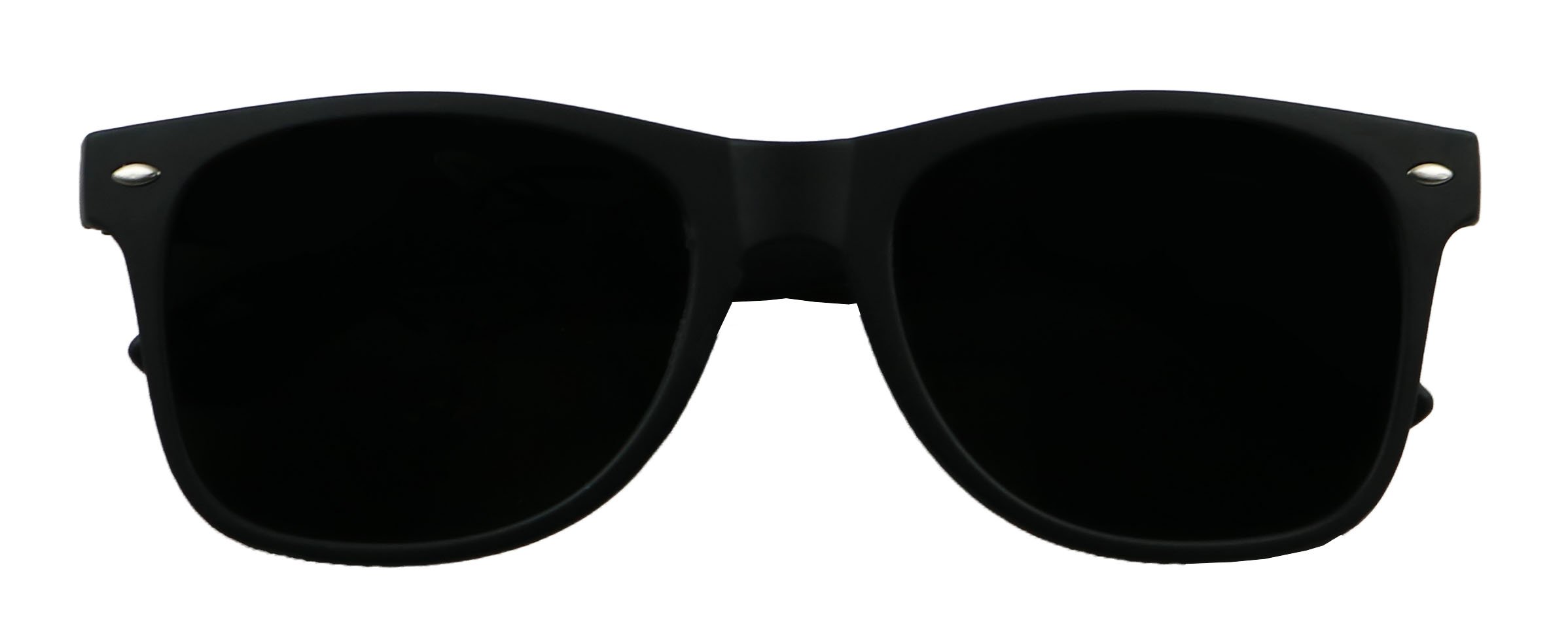 ShadyVEU Super Dark Round Sunglasses UV400 Casual Blacked Out 80's Retro Shades (Soft Black Frame, Dark Black)