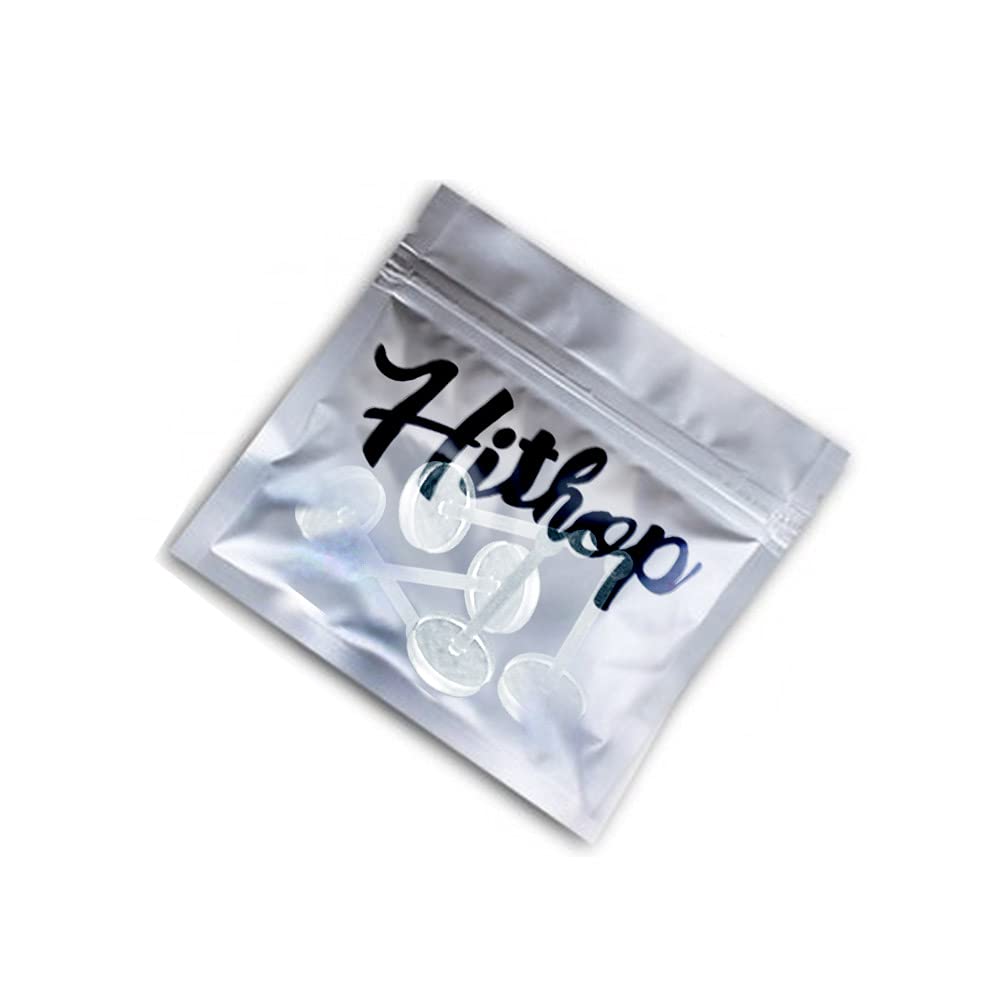 Hithop 5-Pack Clear Bioflex Flat Top Nose Ring Bone Retainers (20 Gauge (0.8mm))