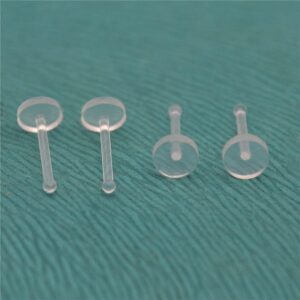 Hithop 5-Pack Clear Bioflex Flat Top Nose Ring Bone Retainers (20 Gauge (0.8mm))