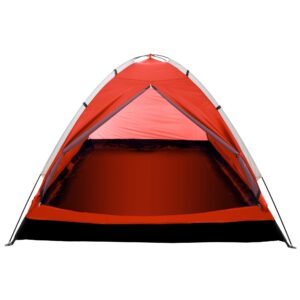 2 Person Camping Tent with Rain Fly and Carrying Bag - Water-Resistant Outdoor Tent for Backpacking, Hiking, or Festivals by Wakeman Outdoors (Red)