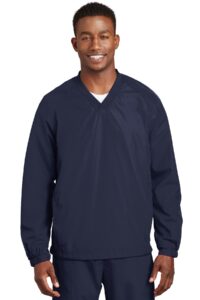 sport-tek v-neck raglan wind shirt 2xl true navy