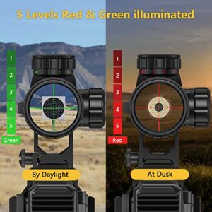 CVLIFE 4-16x44 Tactical Rifle Scope Red and Green Illuminated Built Gun Scope with Locking Turret Sunshade and Mount Included