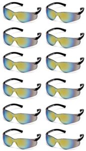 pyramex ztek safety glasses gold mirror lens s2590s (12 pair pack)