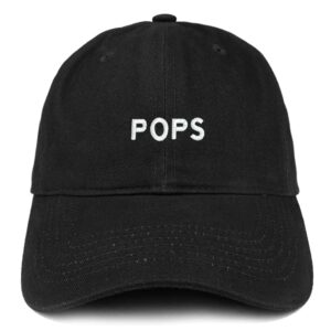 trendy apparel shop pops embroidered cap premium cotton dad hat - black