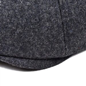 VOBOOM Men Wool Blend Newsboy Cap 8 Panel Hat Tweed Cap Herringbone Cabbie Flat Cap (Grey)