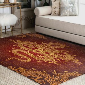 alaza chinese culture dragon area rug rugs carpet for living room bedroom 7'x5'