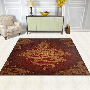 ALAZA Chinese Culture Dragon Area Rug Rugs Carpet for Living Room Bedroom 7'x5'