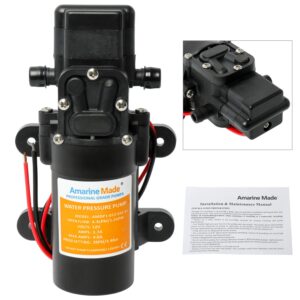 amarine made fresh water pump self priming sprayer pump water pressure pump 12v dc 1.2 gpm 35 psi diaphragm pump for caravan rv marine fishing boat