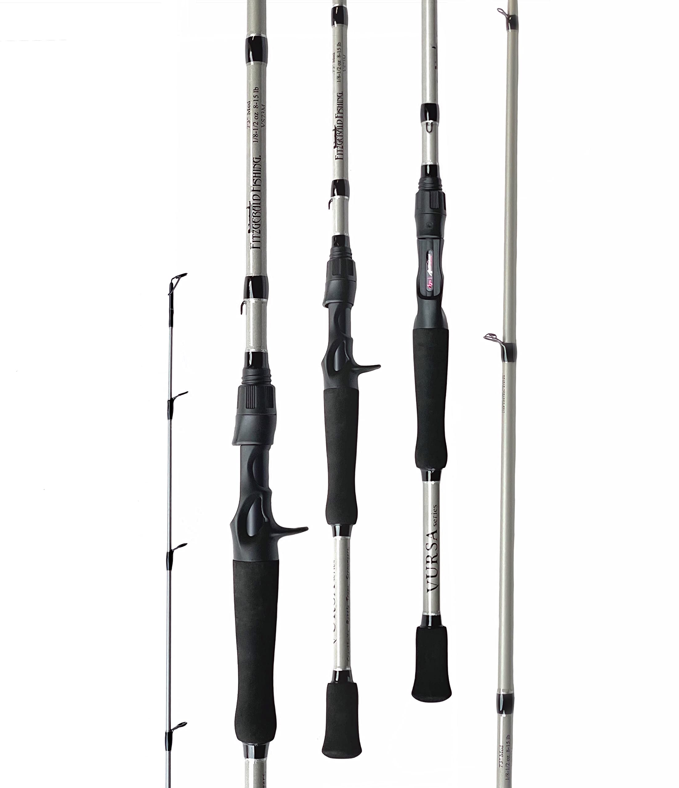 Fitzgerald Vursa Series Casting Rods 6'8"-7'8” Most Versatile Rods, Lightweight & Sensitive Tournament Performance Designed for Freshwater and Inshore, Great for Bass, Walleye or Musky Fishing