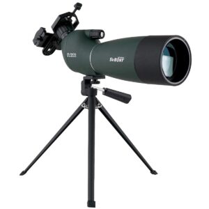 svbony sv28 spotting scopes with tripod,hunting,25-75x70,angled,waterproof,range shooting scope,with phone adapter,compact, for target shooting,birding,wildlife viewing