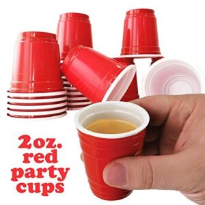 TopNotch Merchants Beer Pong - Mini Red Cups (40) - Take This Beer Pong Challenge (6) Beer Pong Balls - Beer Pongs Cup