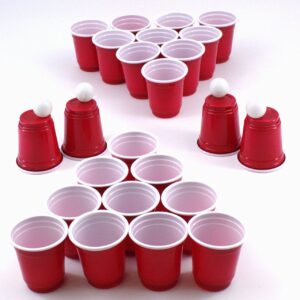 TopNotch Merchants Beer Pong - Mini Red Cups (40) - Take This Beer Pong Challenge (6) Beer Pong Balls - Beer Pongs Cup