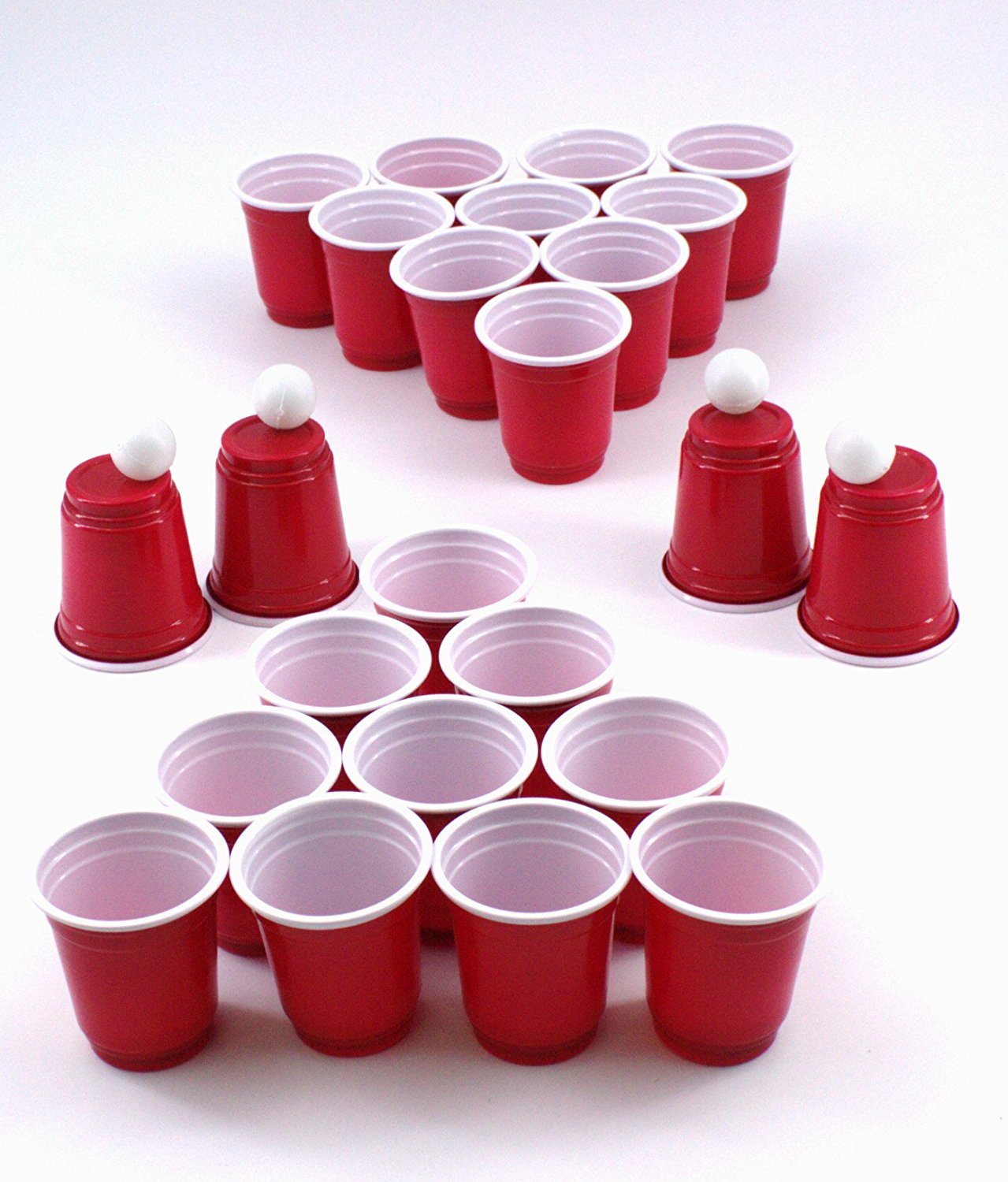 TopNotch Merchants Beer Pong - Mini Red Cups (40) - Take This Beer Pong Challenge (6) Beer Pong Balls - Beer Pongs Cup