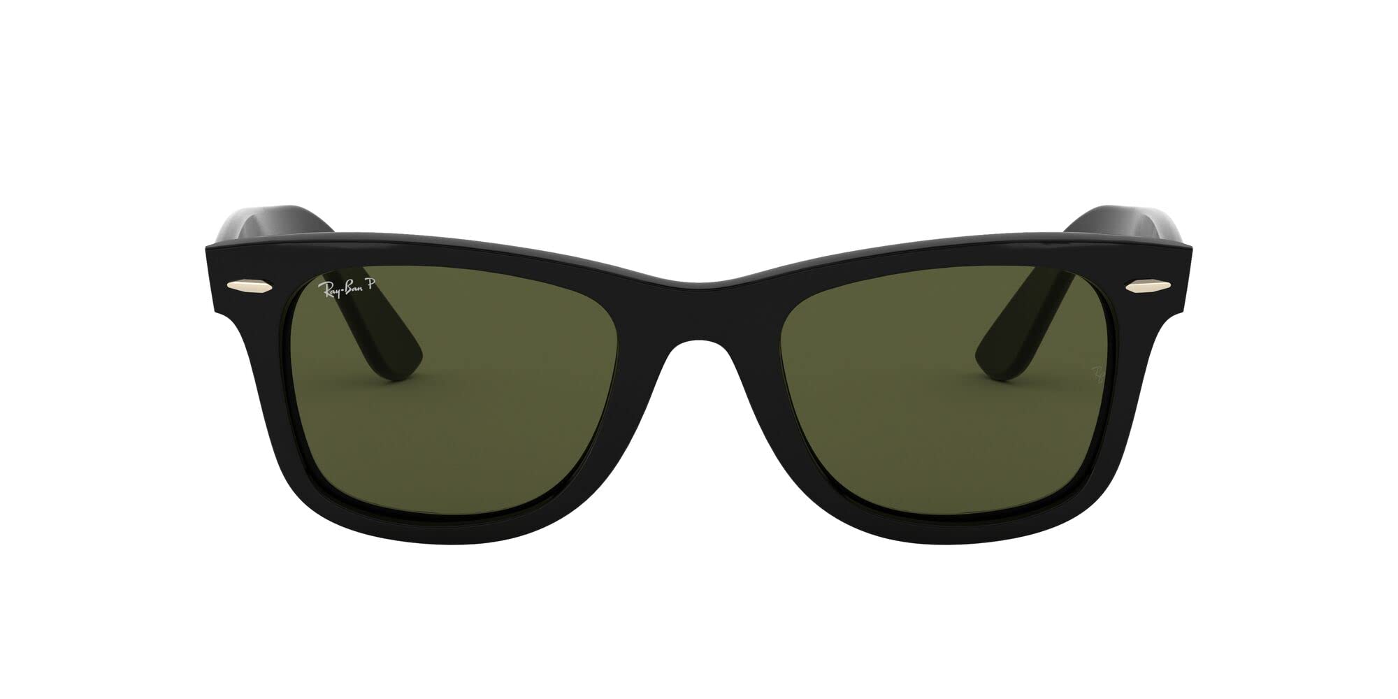 Ray-Ban Rb4340 Wayfarer Ease Square Sunglasses, Black/G-15 Green Polarized, 50 mm