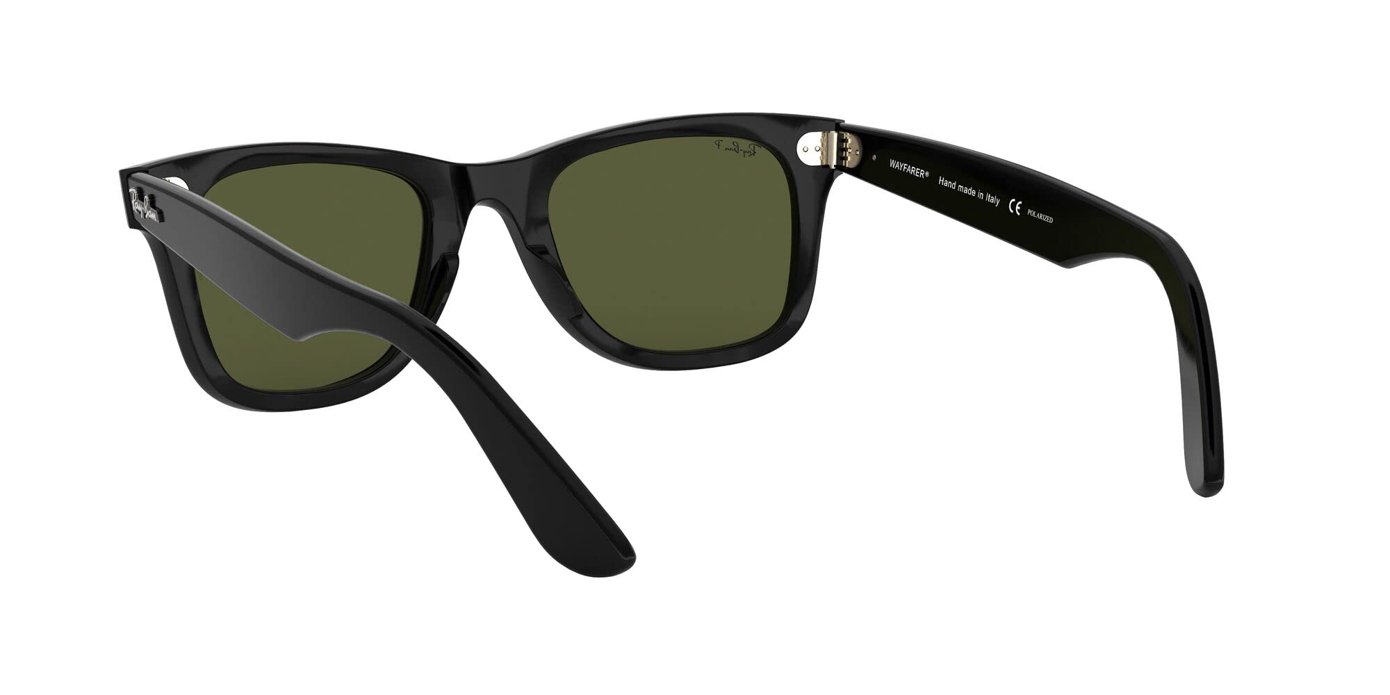 Ray-Ban Rb4340 Wayfarer Ease Square Sunglasses, Black/G-15 Green Polarized, 50 mm