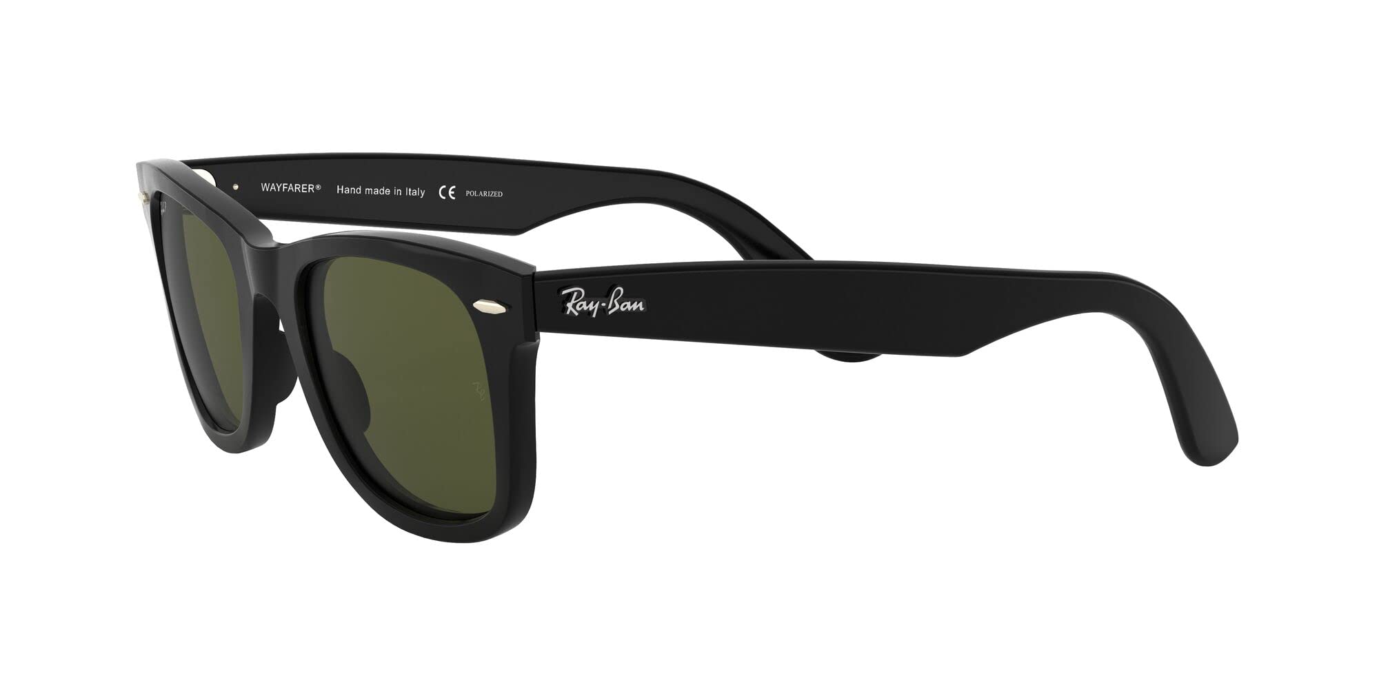 Ray-Ban Rb4340 Wayfarer Ease Square Sunglasses, Black/G-15 Green Polarized, 50 mm