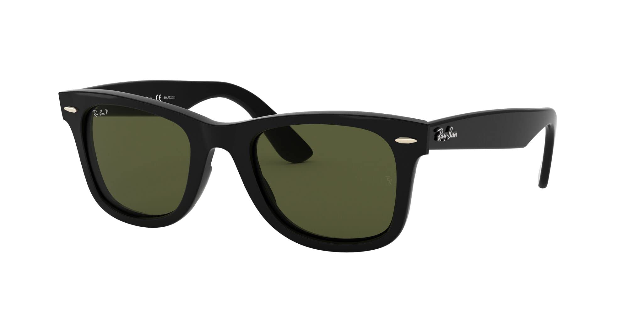 Ray-Ban Rb4340 Wayfarer Ease Square Sunglasses, Black/G-15 Green Polarized, 50 mm