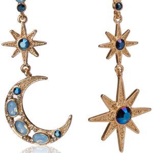 Betsey Johnson Celestial Moon & Star Drop Earrings