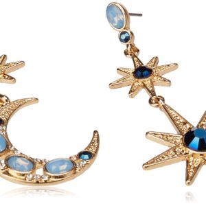 Betsey Johnson Celestial Moon & Star Drop Earrings