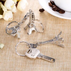 Outus 15 Pieces Eiffel Tower Keyring Retro Adornment French Souvenirs Keychains, Silver