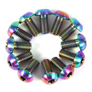 vgeby rotor bolts, mountain bike disc brake rotor screws (pack of 12) (color : colorful) oil slick bike parts burnt blue m6 bolts