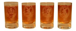 collins glencairn clan crest crystal dram tot glass - ferguson forbes forsyth fraser