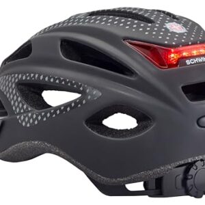 Schwinn Beam LED Lighted Bike Helmet with Reflective Design for Adults, 360 Degree Comfort System, Dial-Fit Adjustment, Removable Visor, Fits Head Circumferences 22.88-24.5 Inches, Matte Black