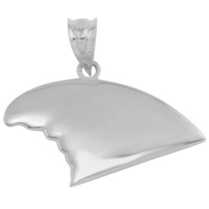 high polish 925 sterling silver shark fin charm pendant