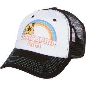 dolphin shirt co california girl trucker snapback hat - black/white