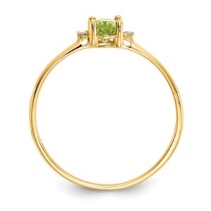 IceCarats 10K Yellow Gold Diamond Green Peridot Ring Gemstone Band April August Birthstone Jewelry Size 6