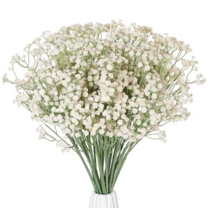 duovlo 10pcs babies breath flowers 23.6" artificial gypsophila bouquets real touch flowers for wedding home diy decor