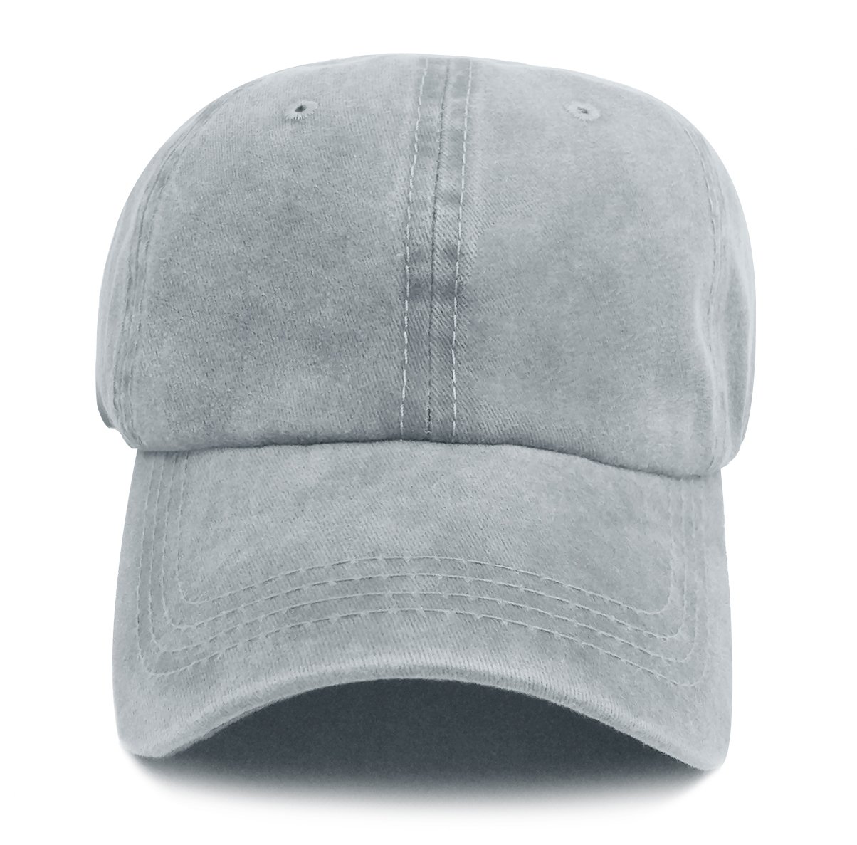 Glamorstar Classic Unisex Baseball Cap Adjustable Washed Dyed Cotton Ball Hat Grey