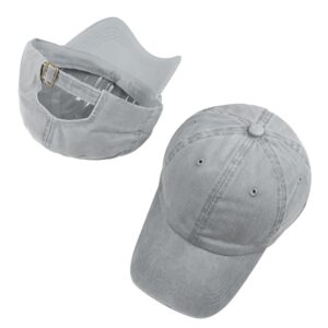 Glamorstar Classic Unisex Baseball Cap Adjustable Washed Dyed Cotton Ball Hat Grey