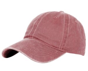 glamorstar classic unisex baseball cap adjustable washed dyed cotton ball hat red wine