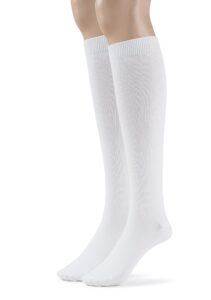 silky toes lenzing™ modal modalmodal mens knee high socks 2 or 4 pk, long over the calf dress or work socks (white - 2 pairs, numeric_10)