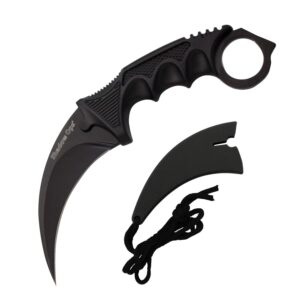 tactical combat karambit neck knife g'store survival hunting fixed blade w/ sheath