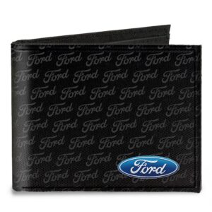 buckle-down mens buckle-down canvas bifold - ford oval corner w/text wallet, multicolor, 4.0 x 3.5 us