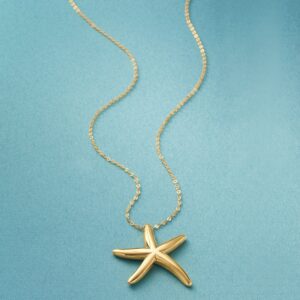 Ross-Simons Italian 14kt Yellow Gold Starfish Pendant Necklace. 18 inches