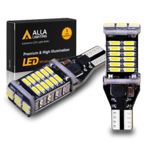 alla lighting 912 921 led bulbs for back-up reverse lights, 6000k xenon white can-bus 4014 30-smd t10 t15 906 w16w 921k 922, 360° light backup, cargo lights replacement, extremely super bright