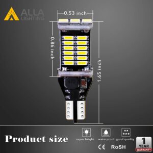 Alla Lighting 912 921 LED Bulbs for Back-up Reverse Lights, 6000K Xenon White CAN-BUS 4014 30-SMD T10 T15 906 W16W 921K 922, 360° Light Backup, Cargo Lights Replacement, Extremely Super Bright