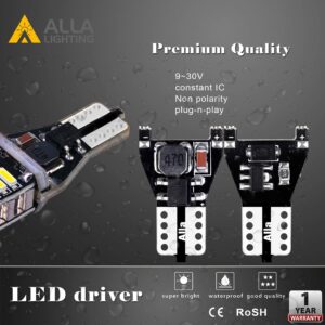 Alla Lighting 912 921 LED Bulbs for Back-up Reverse Lights, 6000K Xenon White CAN-BUS 4014 30-SMD T10 T15 906 W16W 921K 922, 360° Light Backup, Cargo Lights Replacement, Extremely Super Bright