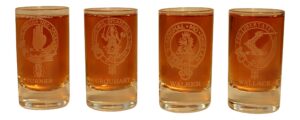 collins glencairn clan crest crystal dram tot glass - turner urquhart walker wallace