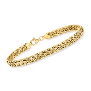 ross-simons 18kt yellow gold wheat-link bracelet. 7 inches