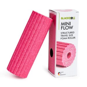 blackroll - mini flow foam roller, portable massage tool for feet, hands, and arms, ideal for travel and plantar fasciitis relief, great for exercise, massage, and muscle recovery, 6" x 2", pink