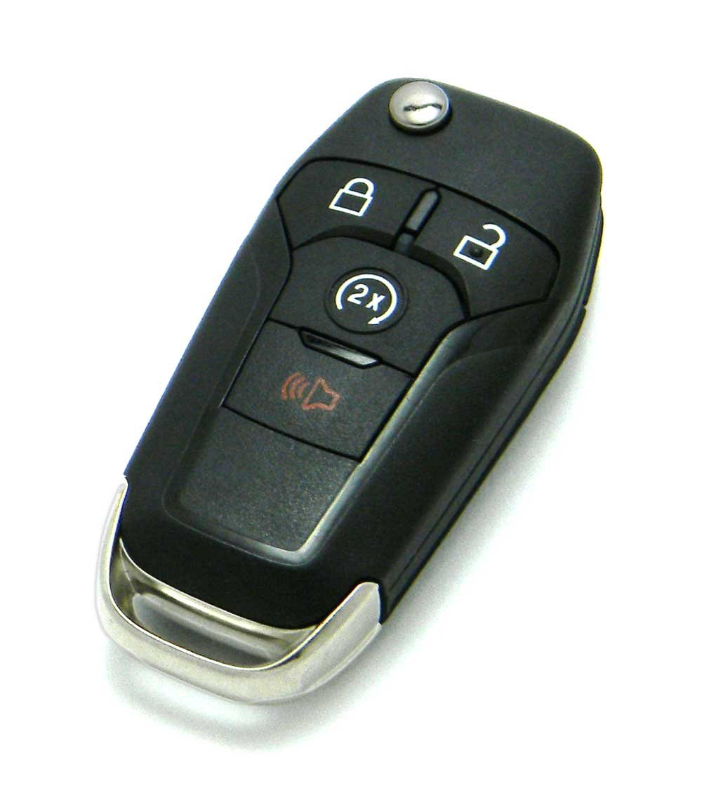 OEM 4-Button Remote Flip Key Fob Compatible with Ford (FCC ID: N5F-A08TDA, P/N: 164-R8134)