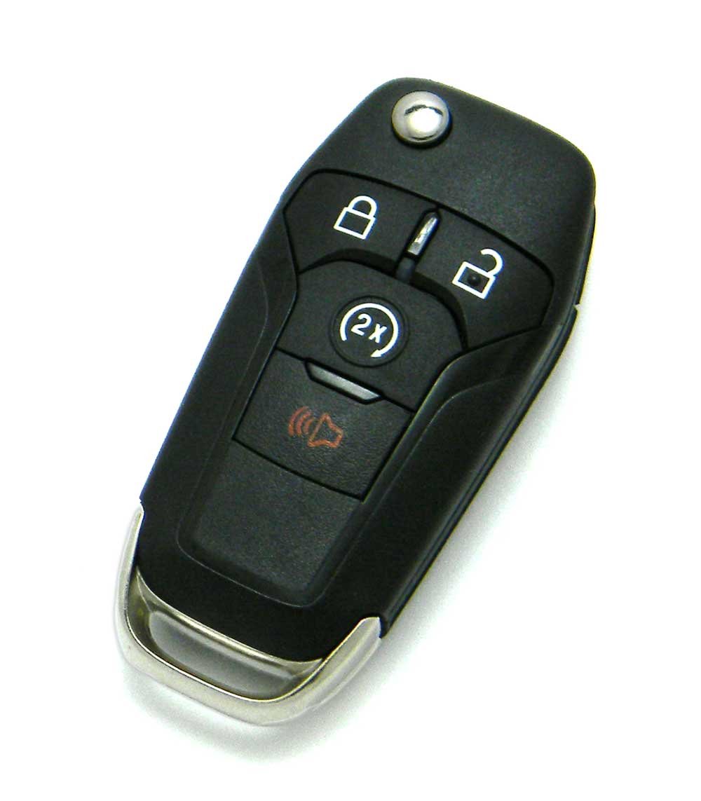 OEM 4-Button Remote Flip Key Fob Compatible with Ford (FCC ID: N5F-A08TDA, P/N: 164-R8134)