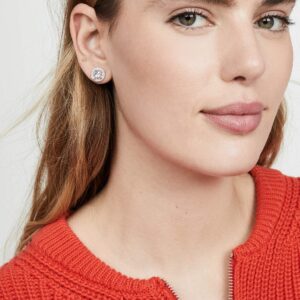 kate spade new york Bright Ideas Pave Halo Silver Stud Earrings