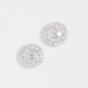 kate spade new york Bright Ideas Pave Halo Silver Stud Earrings