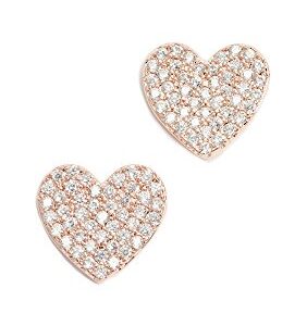 kate spade new york Pave Heart Rose Gold Stud Earrings